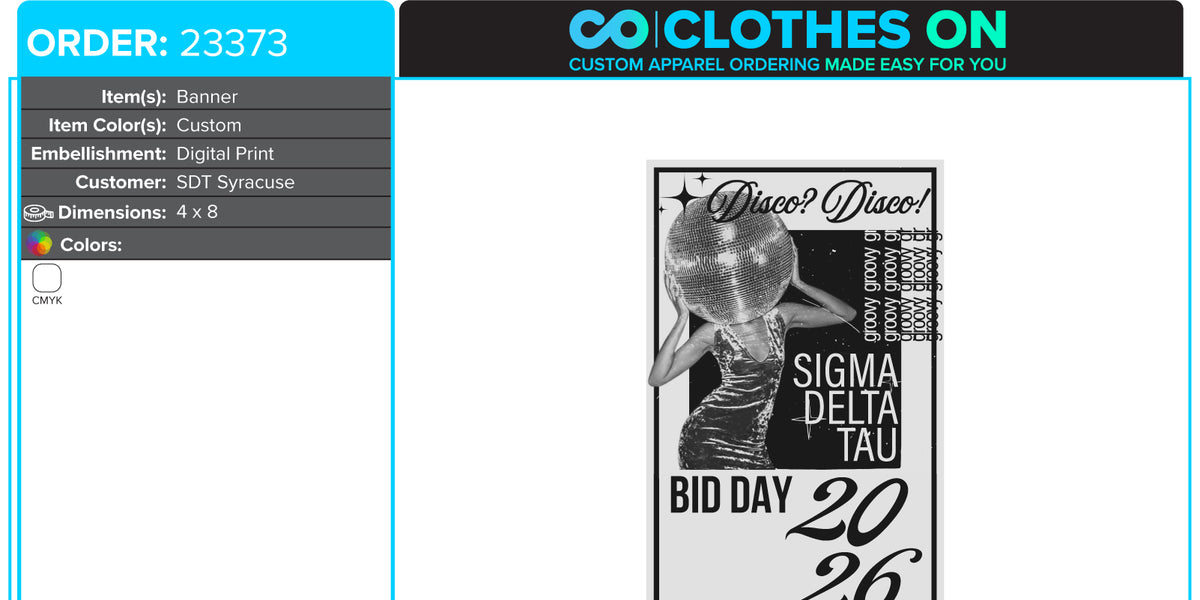 Syracuse SDT Spring 2026 Bid Day Banners-Half Balance – Clothes On